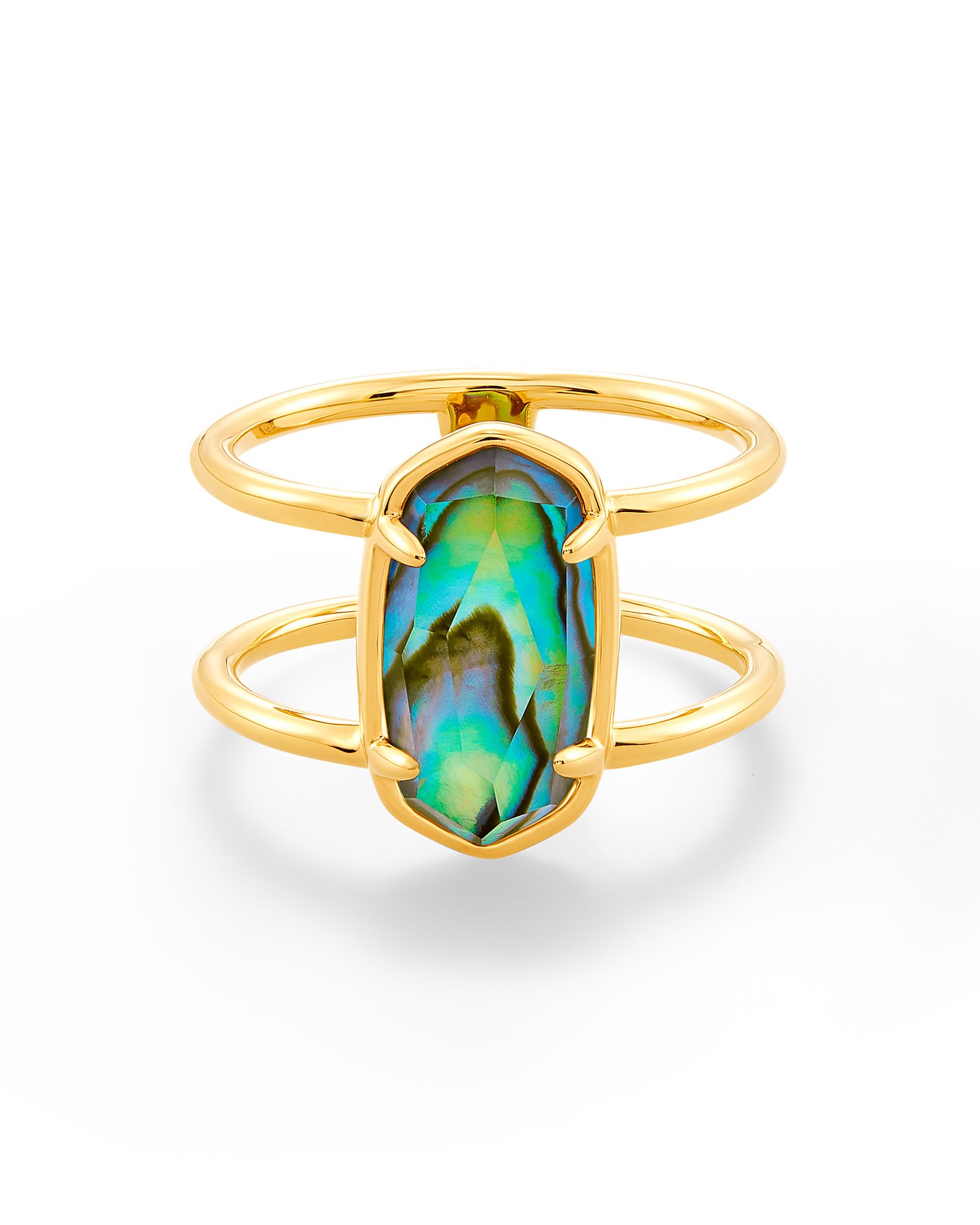 Elyse 18k Gold Vermeil Double Band Ring in Abalone | Kendra Scott